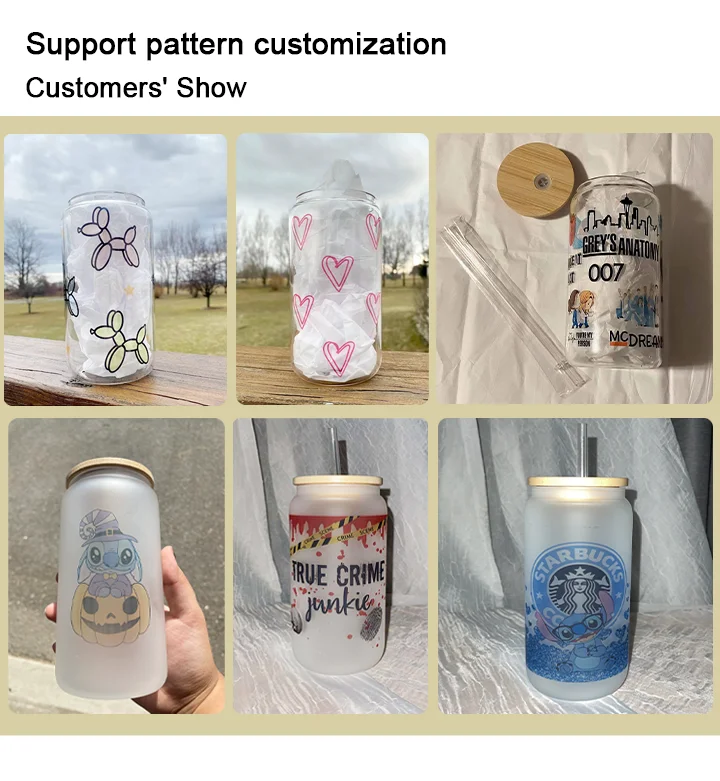 12oz Design Frosted Clear Sublimation Tumbler Cups Libby Glasses Beer ...