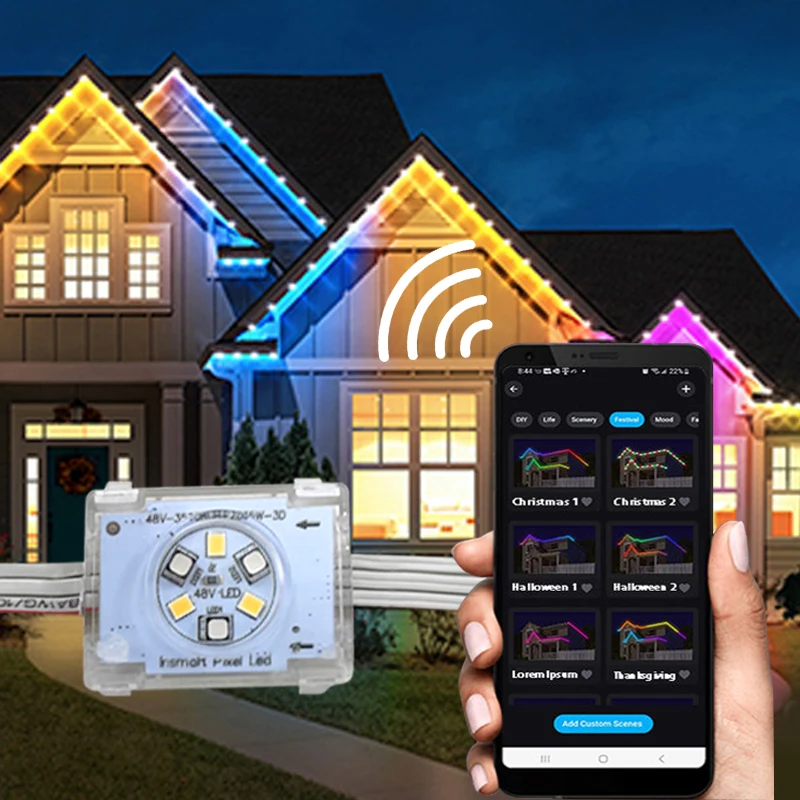 Ismart Permanent Holiday Lights Rgb Ws2811 Pixel Christmas Dmx Led ...