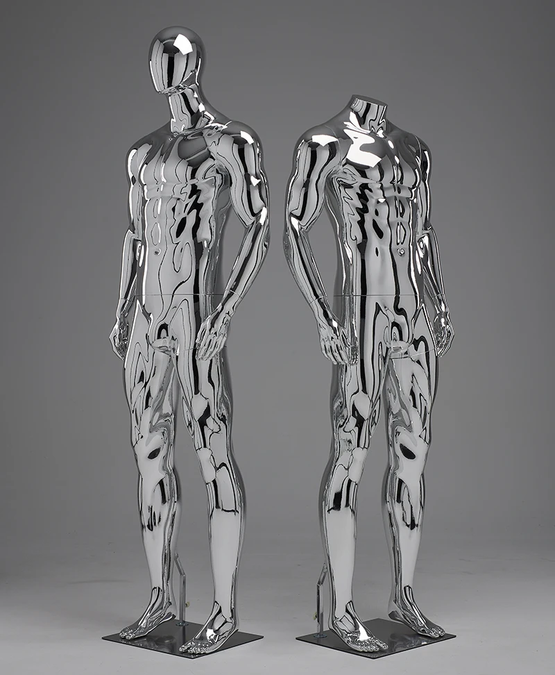Wholesale Luxury Black Standing Headless Muscular Male Mannequin Chrome ...