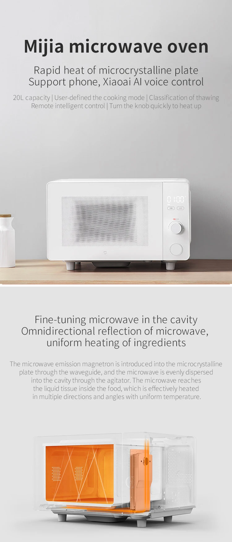 Xiaomi Mijia Smart Microwave Oven 700w 20l Capacity Stereo App Control ...