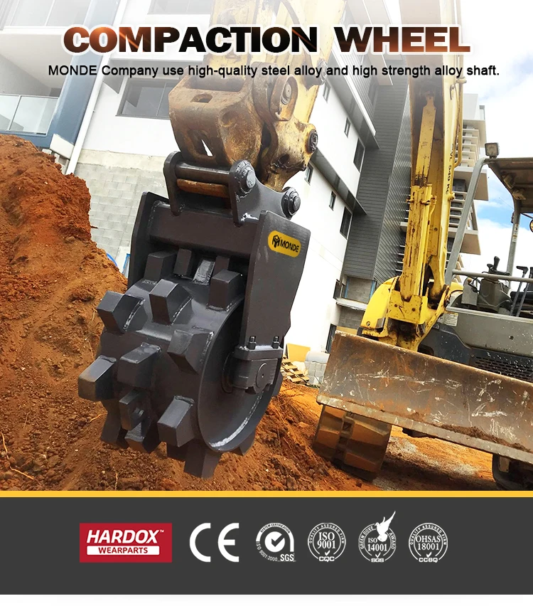 MONDE Compaction Wheel Excavator Compaction Machinery Embankments ...