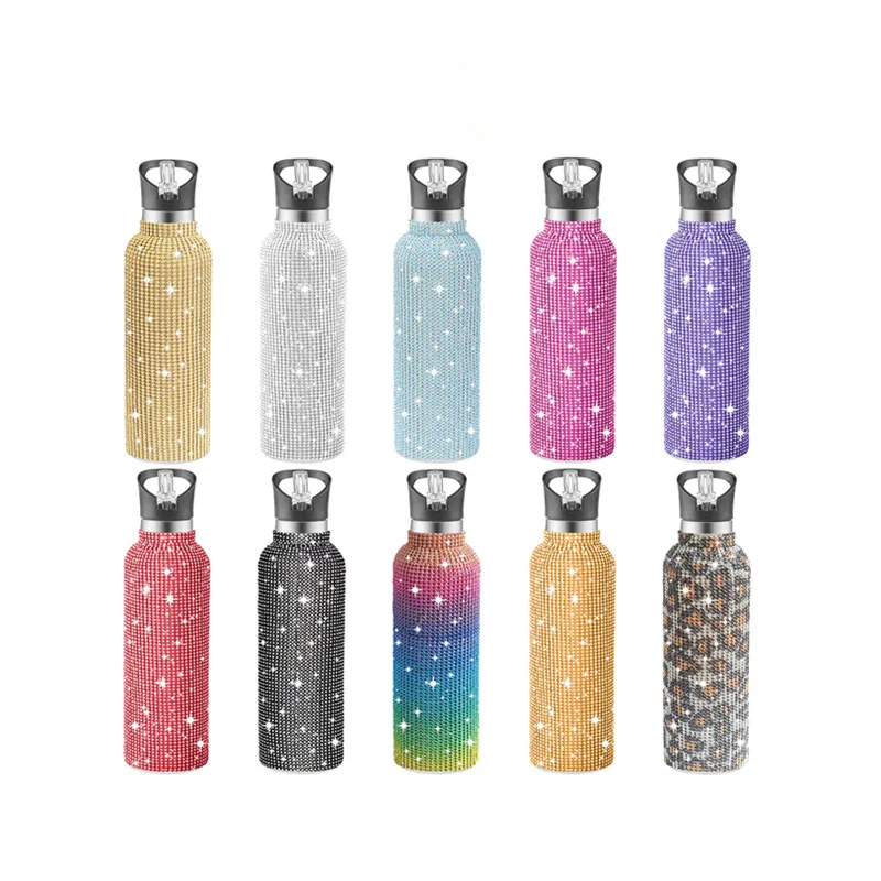 Luxury Diamond Tumbler 304 Ss Straight Sports Vacuum Flasks Shiny ...