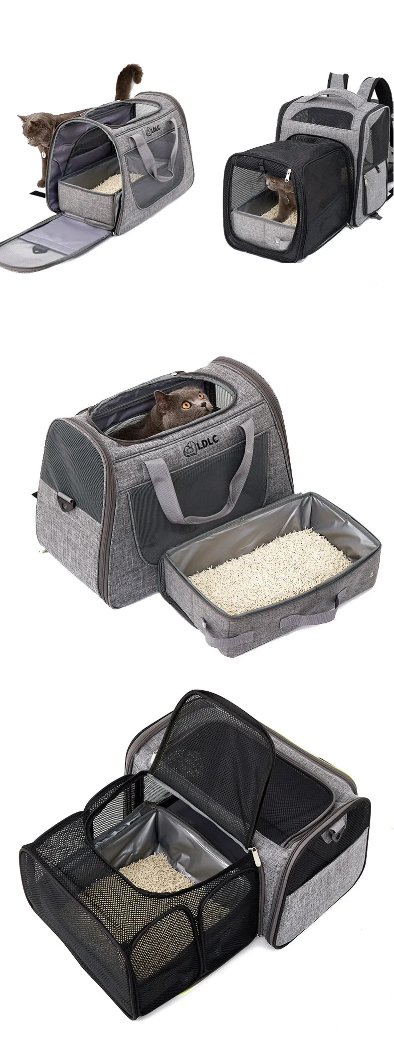 Portable Foldable Cat Litter Box Waterproof Durable Removable Cat ...