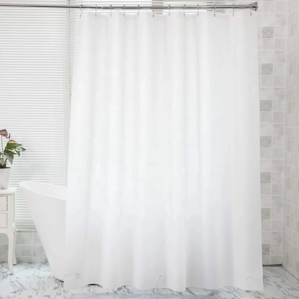 Plain White Color Eva Waterproof Shower Curtain Heavy-duty Mildewproof ...