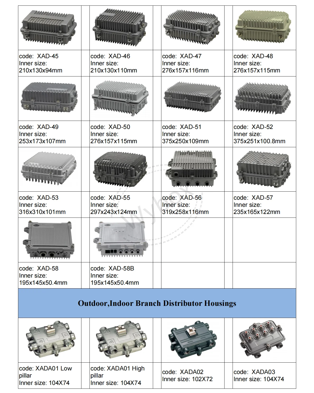 Aluminum Waterproof Enclosure for CATV Amplifier & Telecom
