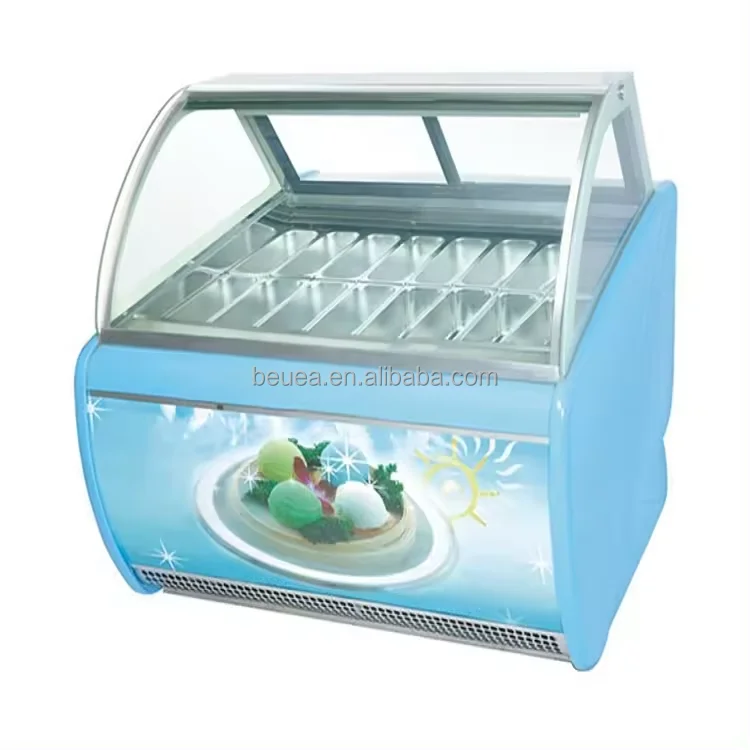 16Pc Gelato Display case Counter Top Ice Cream Cabinet Freezer| Alibaba.com