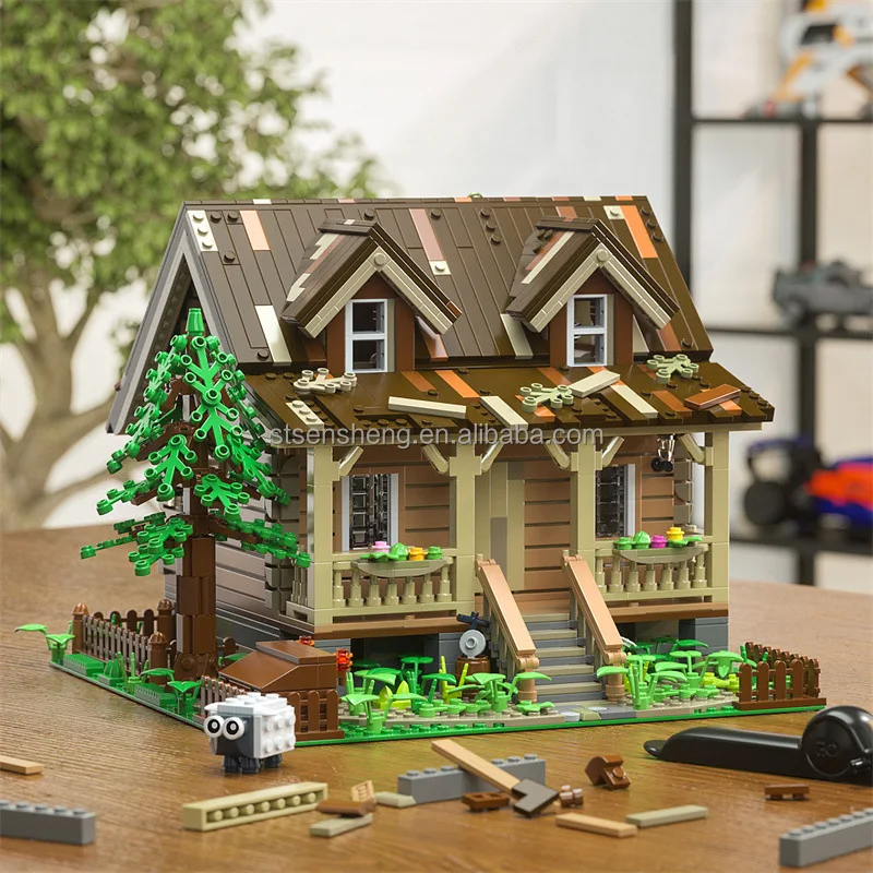 Hot Funwhole Fh9001 Forest Cabin Set Street View Moc Bricks Creative ...