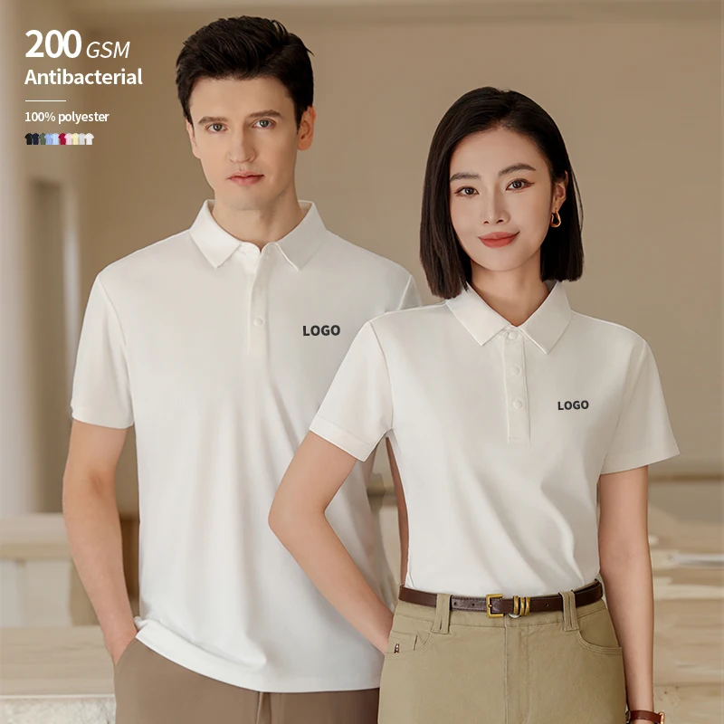 100% Polyester Upf 50+ Golf Snap Button Polo 200 Gsm Quick-drying 7a ...