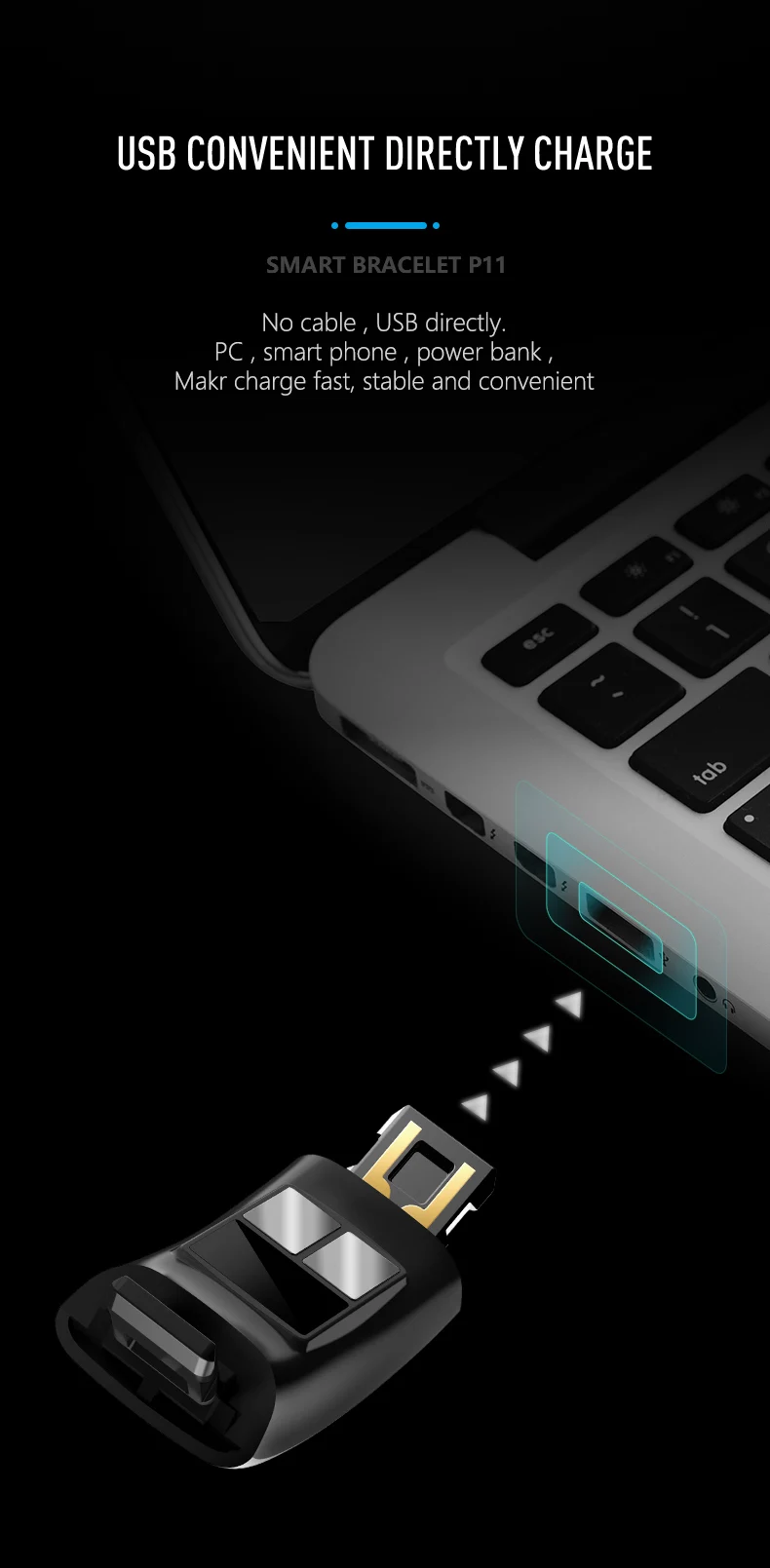 P11 Smart Band With Ecg And Hrv Monitoring Waterproof Pedometer Smart ...