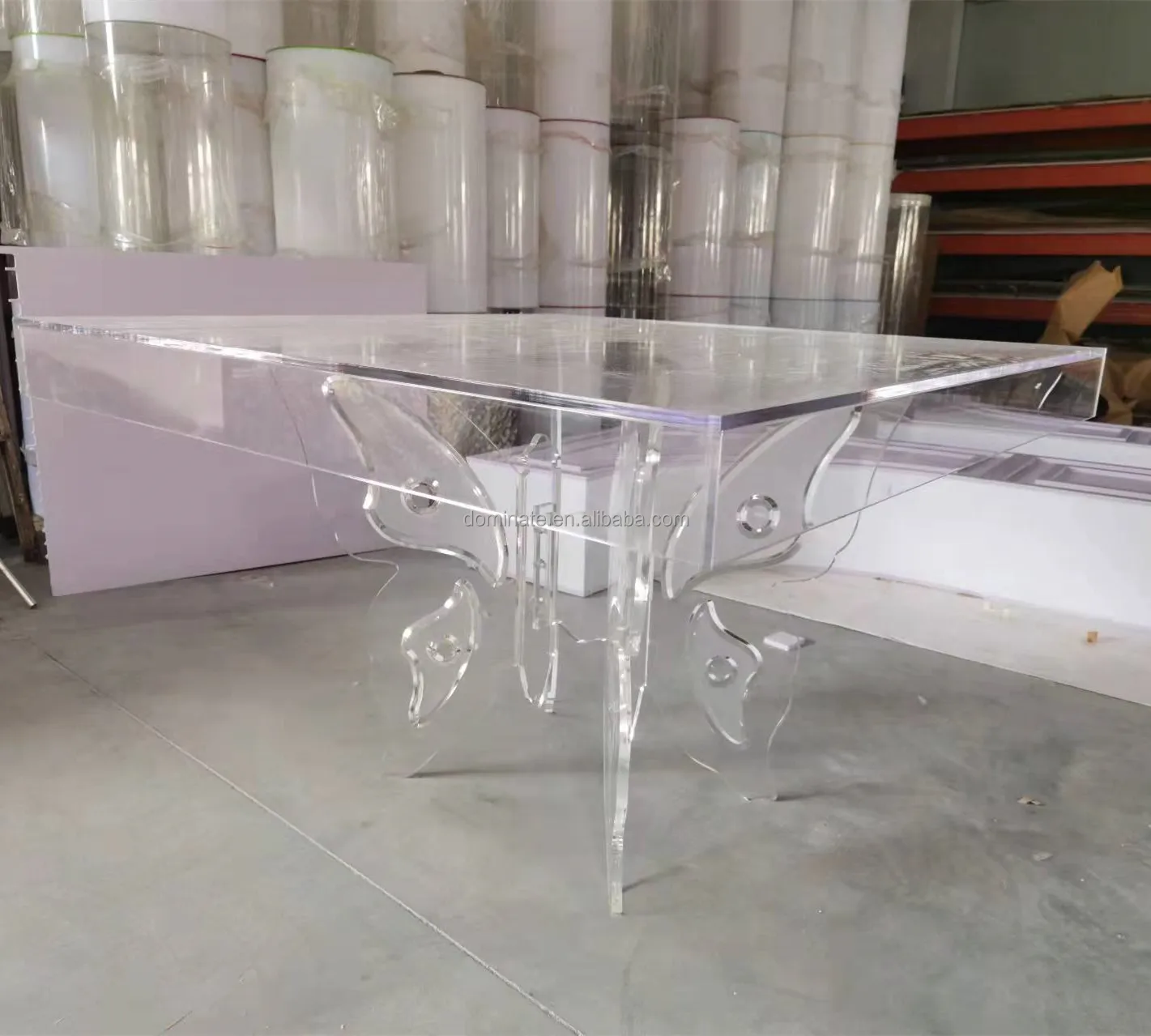 Modern Round Transparent Event Party Crystal Acrylic Dining Table