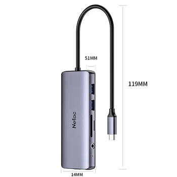 Netac Docking Station Laptop Type-c 3.0 Usb Hub 11 In 1 Multi-interface ...