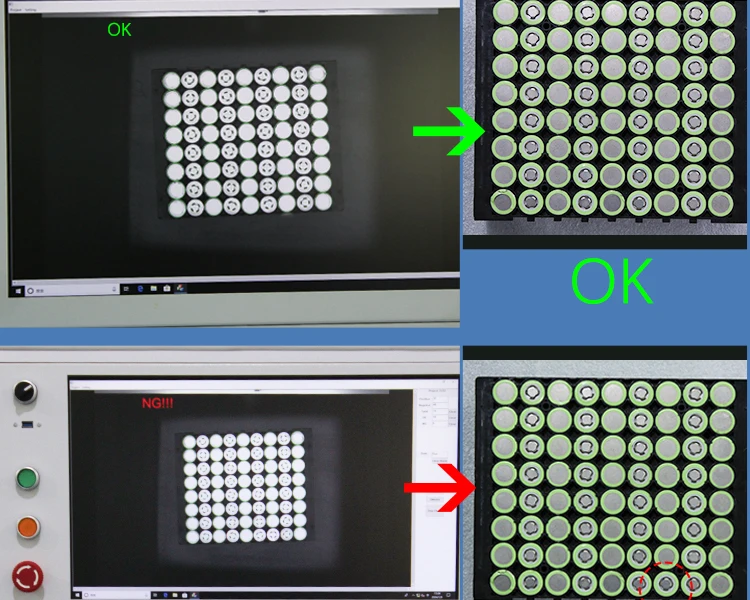 Cylindrical Battery Pack CCD Tester - Visual Inspection
