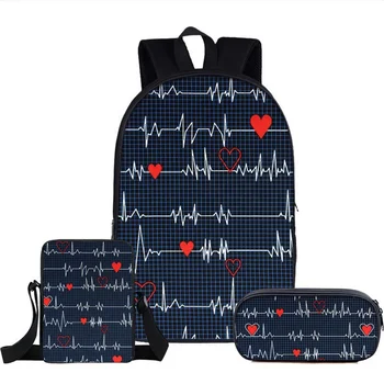 Medical Nursing Design Ecg Heart Nurses Work Bag Large Backpacks With ...