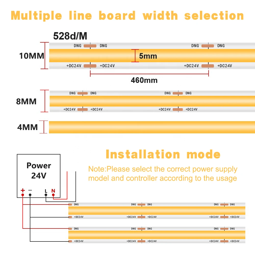 Cob Led Strip Light Rgb,16.4ft/5m Dimmable Led Strip Kits,4200 Leds ...