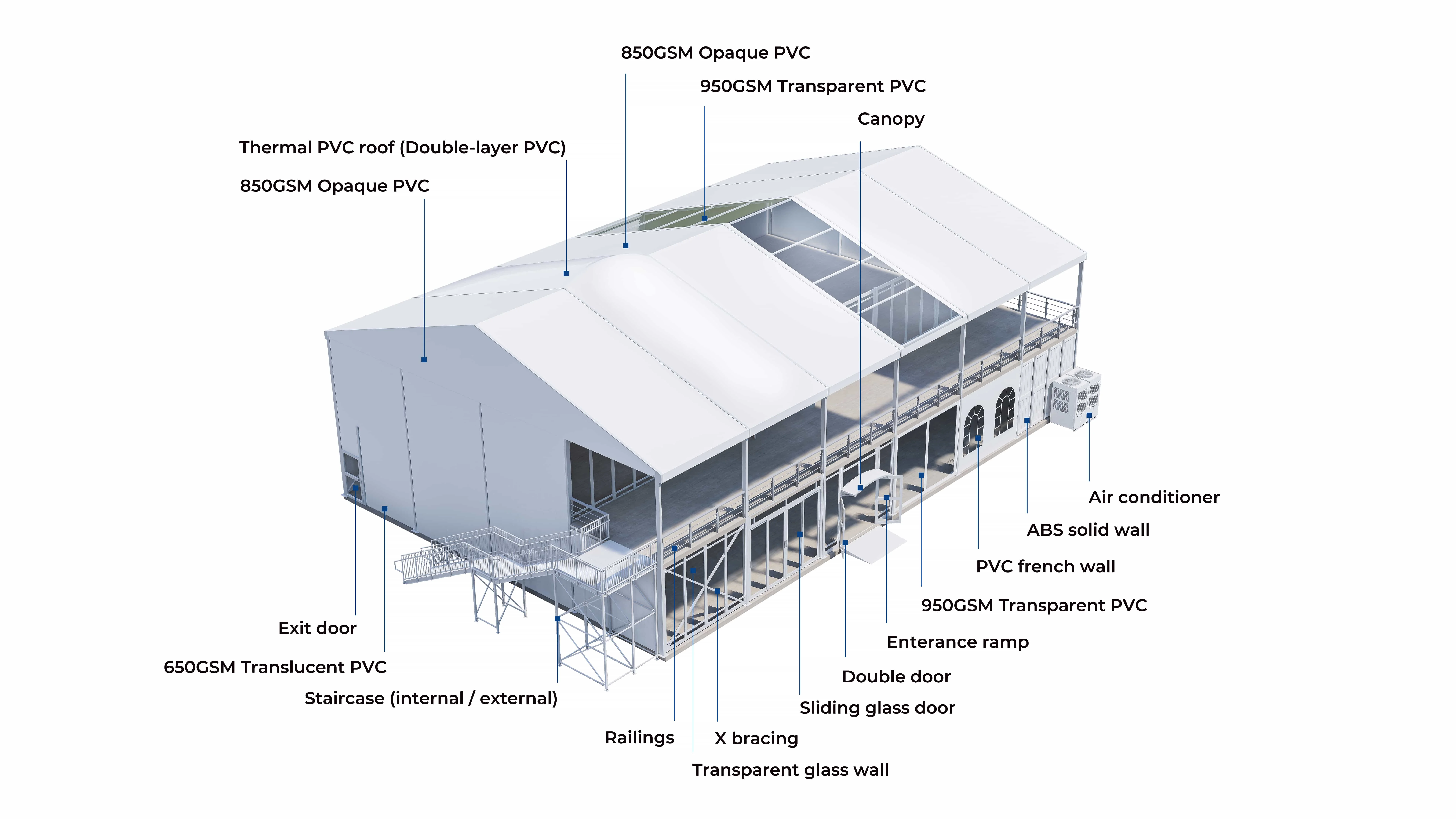 Customization Glass See Through Walls Pvd Roof Black Frame Atrium Tent ...