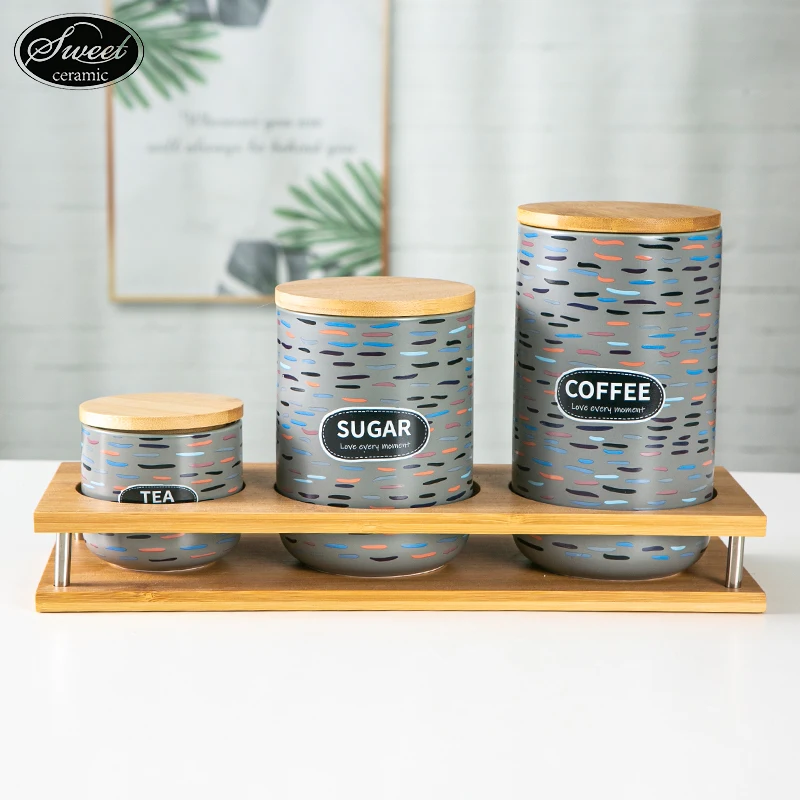 Colorful Round Airtight Ceramic Canister Customizable Cheap Price ...