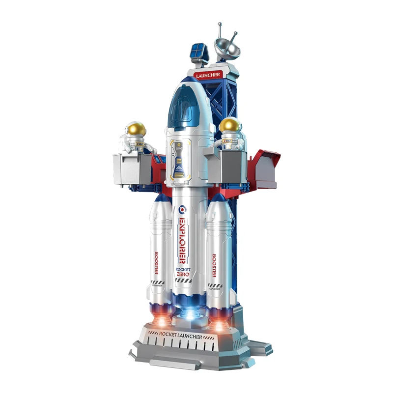 Electric Plastic Toy Model Space Rocket Launcher for Kids with Light ...
