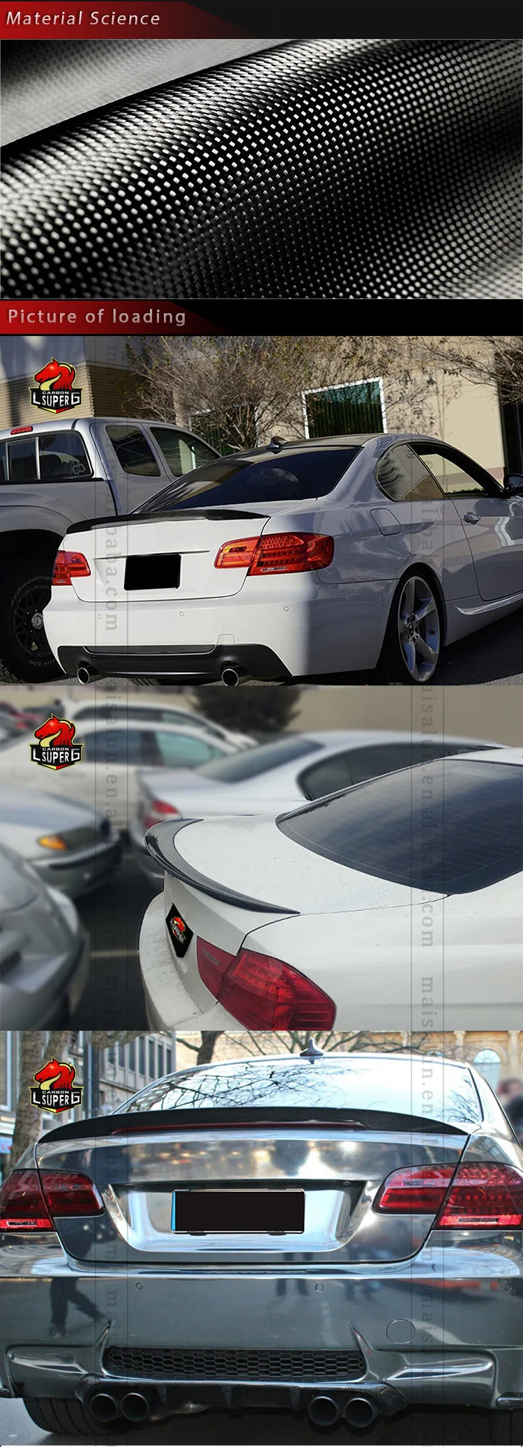 Mp Style Rear Spoiler For Bmw 3 Series E92 E93 2006-2013 Carbon Fiber ...