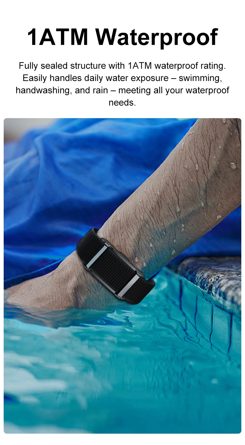 Screen Free Fitness Tracker Smart Band Heart Rate Blood Oxygen Blood ...