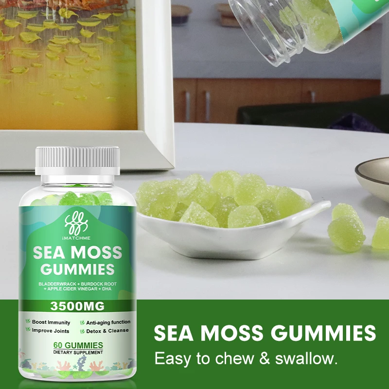 Prival Label Sea Moss Gummies 60pcs Fruit Flavor Liver Detox and ...