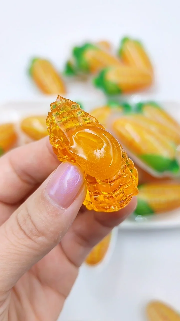 Halal Corn Shape Jelly Gummy Candy With Jam Confectionery From China ...