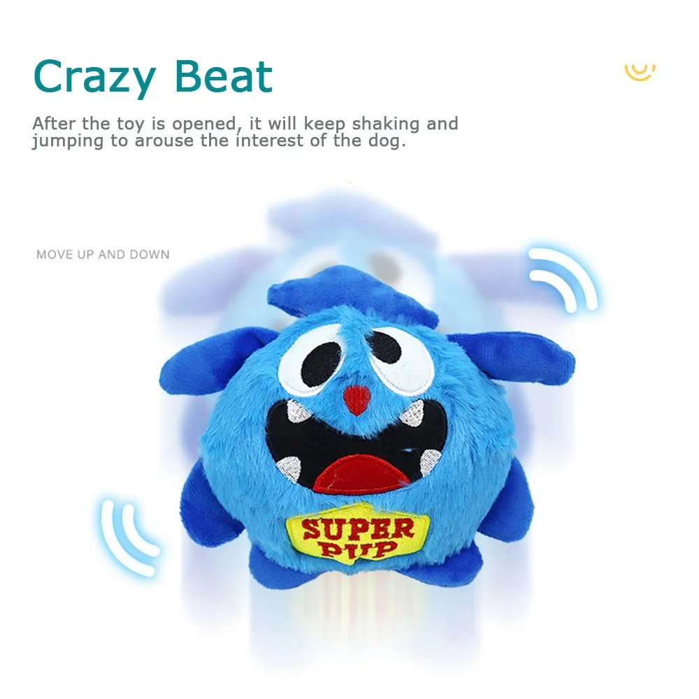 Interactive Dog Toys Bouncing Giggle Shaking Ball Dog Plush Toy ...