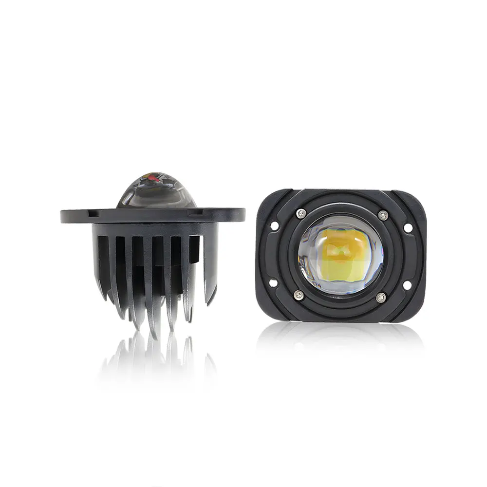Jhs Motorcycles Spotlight 3inch Embedded Spotlight Dual Color Square ...