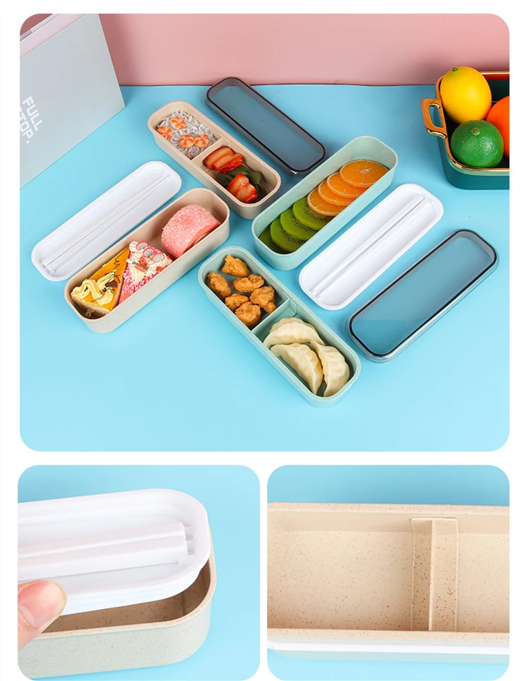 Stackable Portable Food Containers Japanese Wheat Straw Bento Organic ...