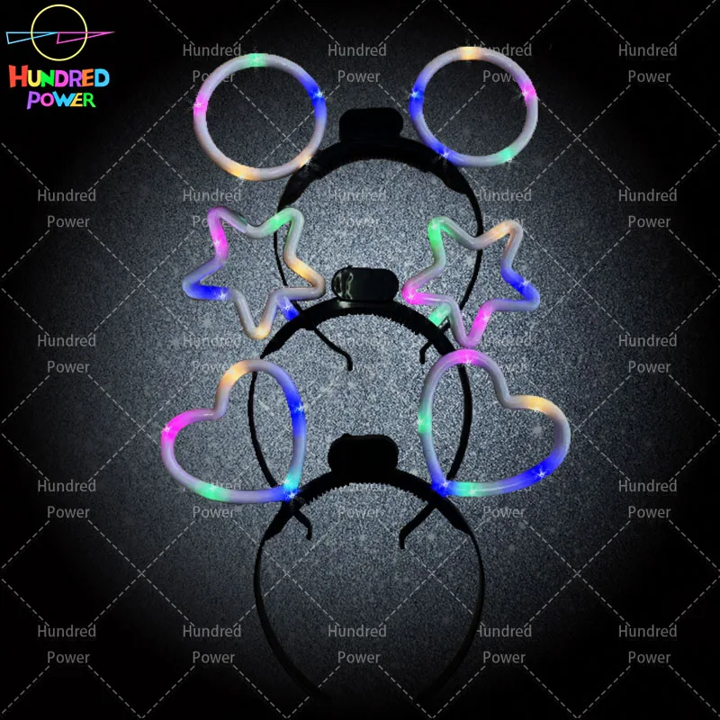 New Glowing Light Up Cat Ears Led Color Change Flash Kitten Headband ...