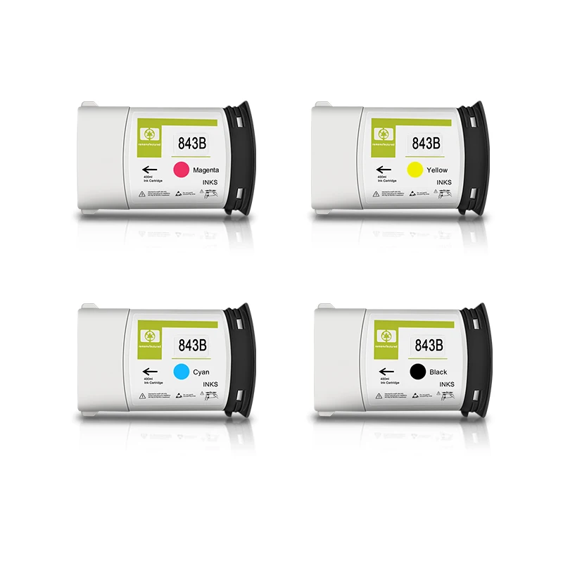 Supercolor 400ml 4 renk 843C mürekkep HP için kartuş PageWide XL 4000 ...