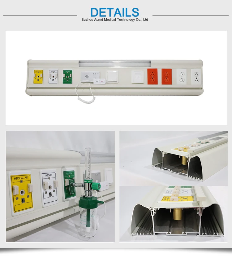 Surface Mounted Console Hospital Bed Head Medical Gas Terminal with ...