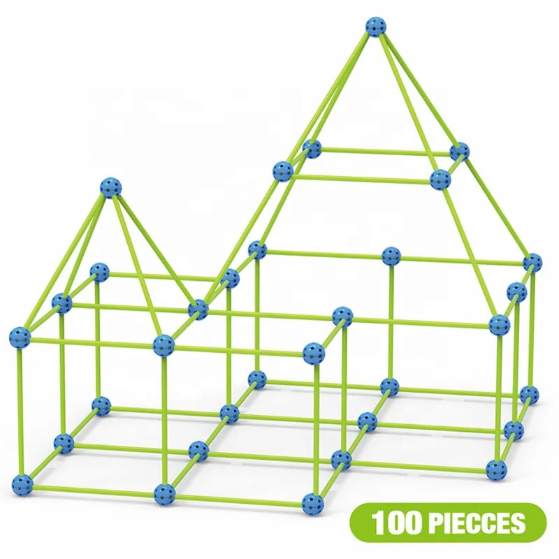 Samtoy 100 Pcs Diy Tent Stem Glow Construction Blocks Model Building ...