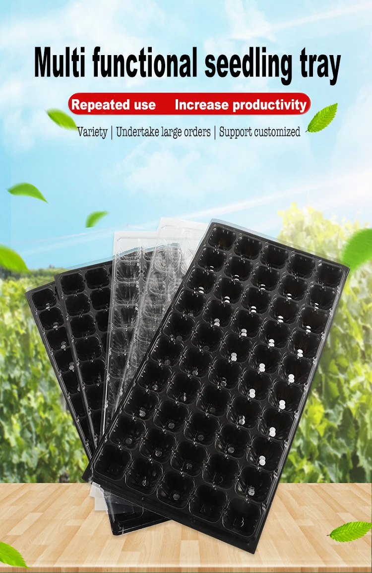 128 Cells Factory Pet Plastic Plug Seed Start Grow Germination Tray For ...