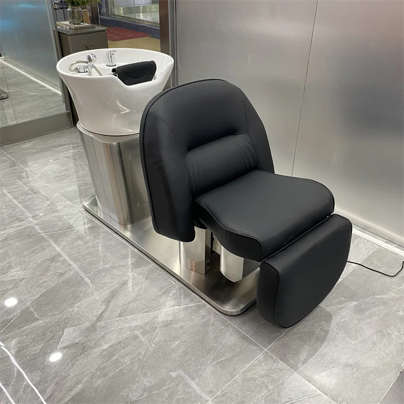 Simple Electric Automatic Shampoo Bed Barbershop Semi-lying Flush Bed ...