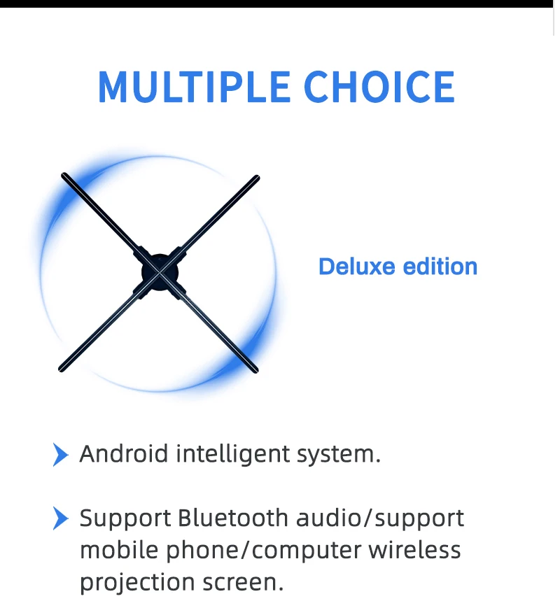 52cm Portable New Year Use 3d Holographic Projector Display Led Fan ...