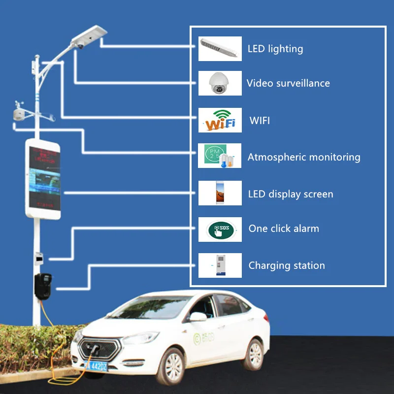 Outdoor Multifunction Smart City Street Light Smart Pole Lighting Ev ...