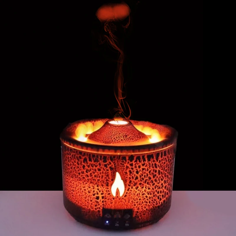 Kubeauty Volcano Flame Aroma Diffuser Essential Oil 130ml Scent Diffuser Fire Humidifier With ...