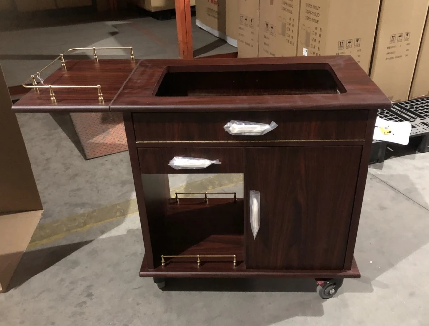 Collapsible Cooking Cart - Flambe Trolley with Single/double Head Stove