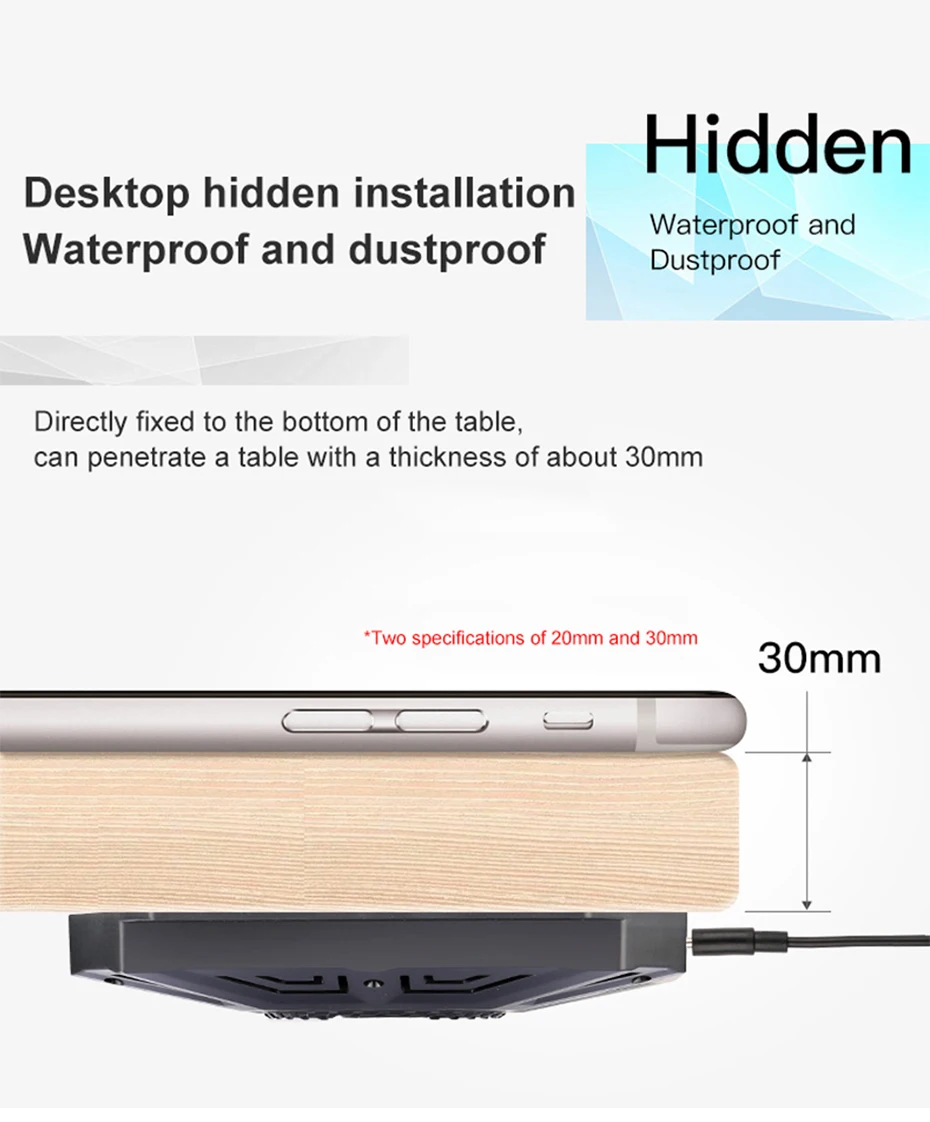 Kdg 30mm Ultra Long Distance Hidden Wireless Charger Support Apple ...