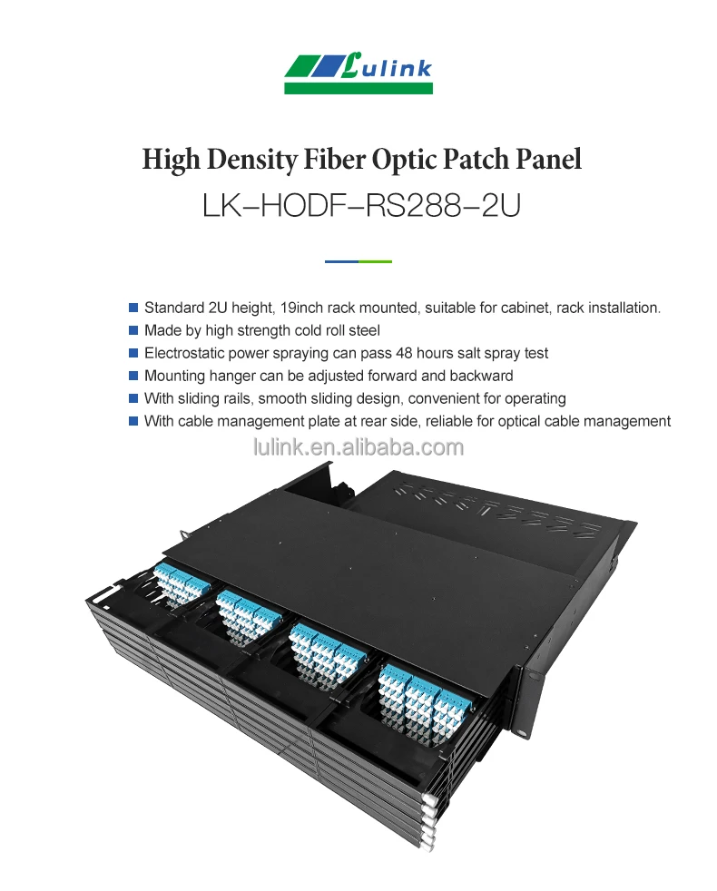 19 Inch Rack Mount 4U Fiber Optic Distribution Frame 144f Odf High ...