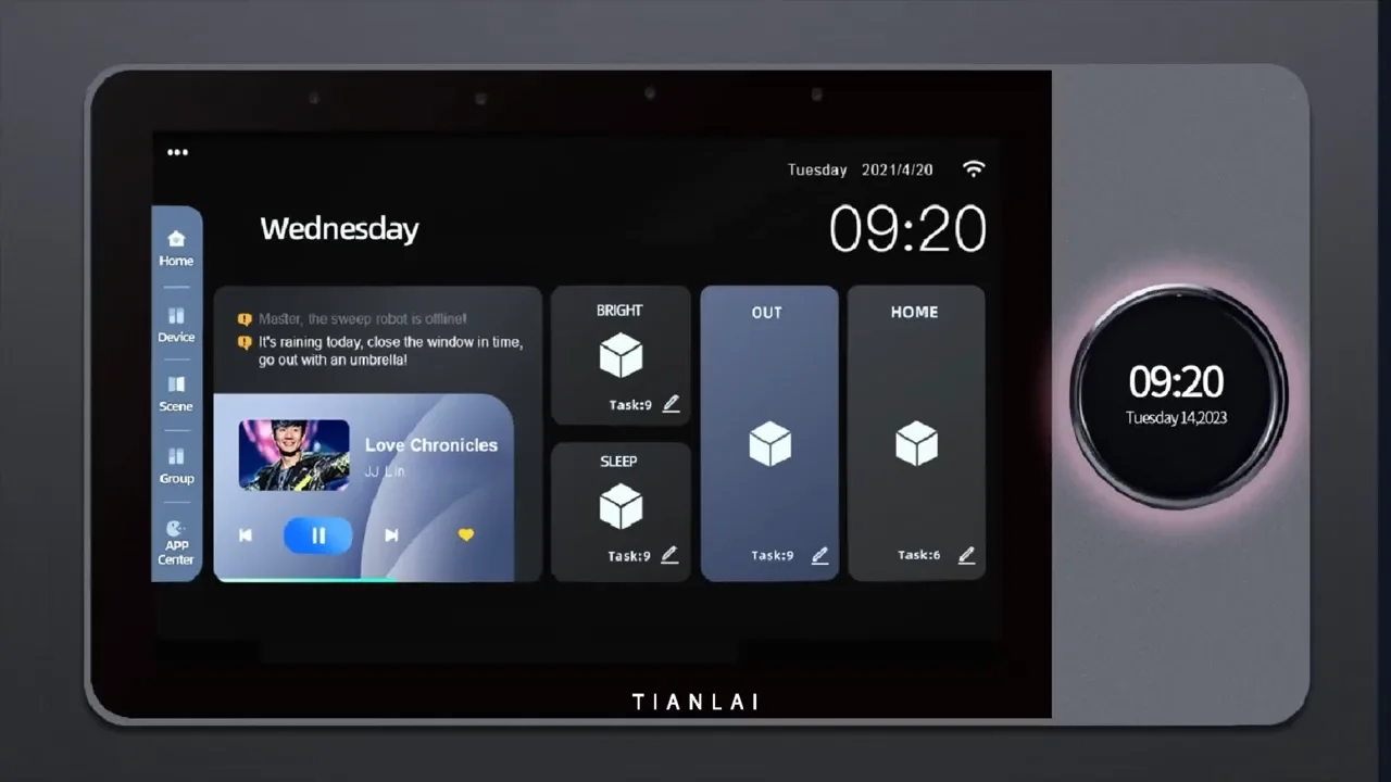 Tianlai 4 Inch Smart Home Alexa Tuya Zigbee Gateway Control Panel ...