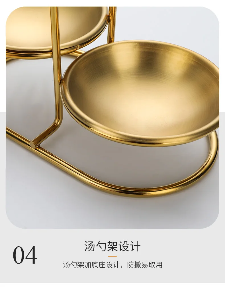Gold Stainless Steel Table Spoon Rack - Luxury & Eco-friendly