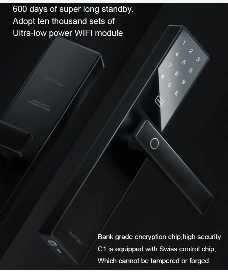 Smart Door Lock By Techface Fingerprint And Code Access Auto-lock ...