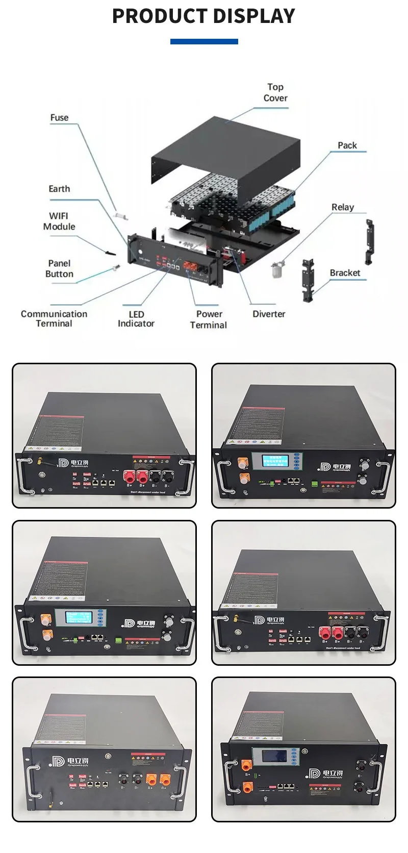 Rayfore 5kw 48v 100ah Rack Mounted Ess Solution Lifepo4 Battery Pack ...