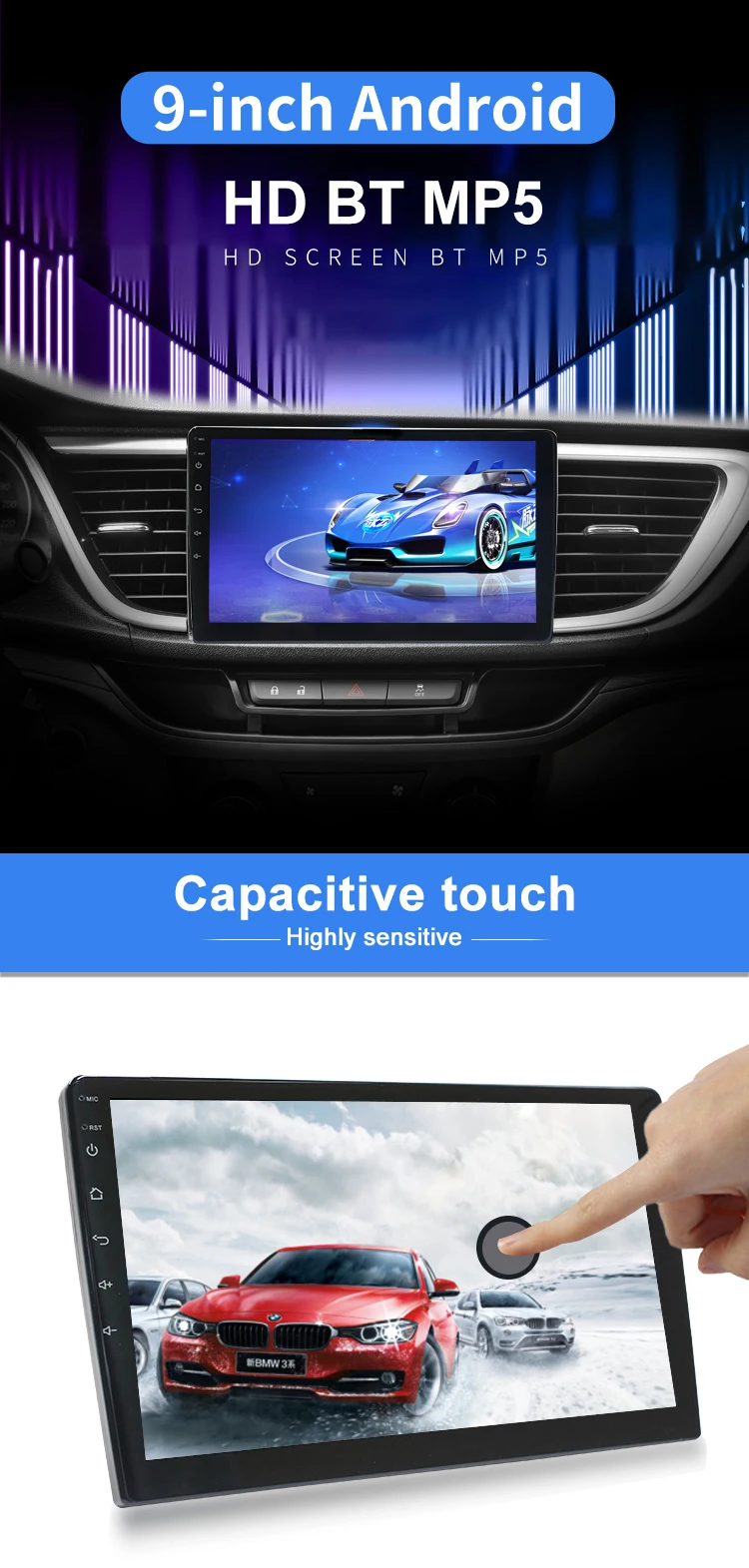 2 Din 9 Inch Android Car Player - Big Screen & Features