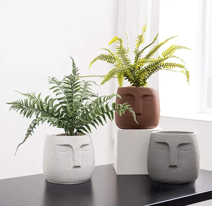 Large Human Face Planters Head Ceramic Plants Indore Plant Pots ...