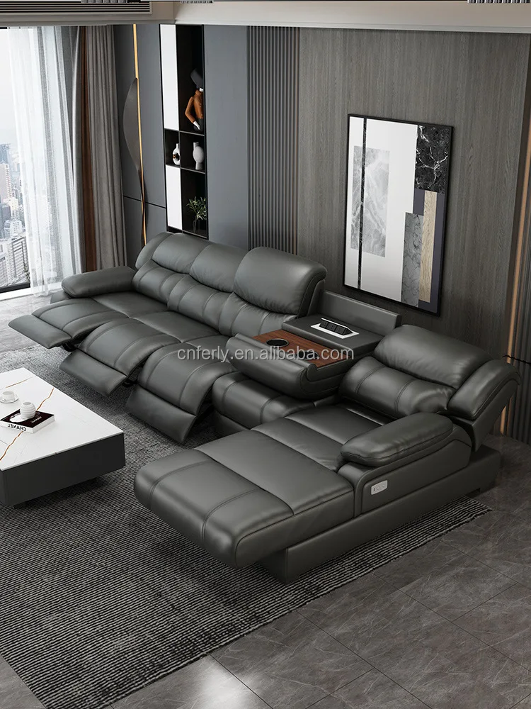First Class Space Capsule Style Functional Leather Sofa Modern Simple ...
