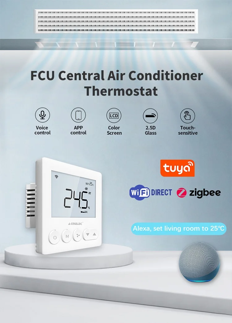 Digital Central Air Conditioning FCU Fan Coil Unit Thermostat