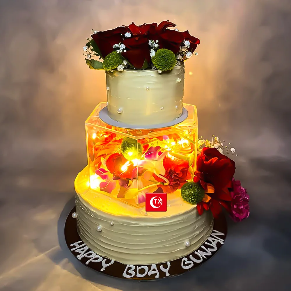 Clear Acrylic Cake Separator Stand - Fillable Dessert Display Pedestal ...