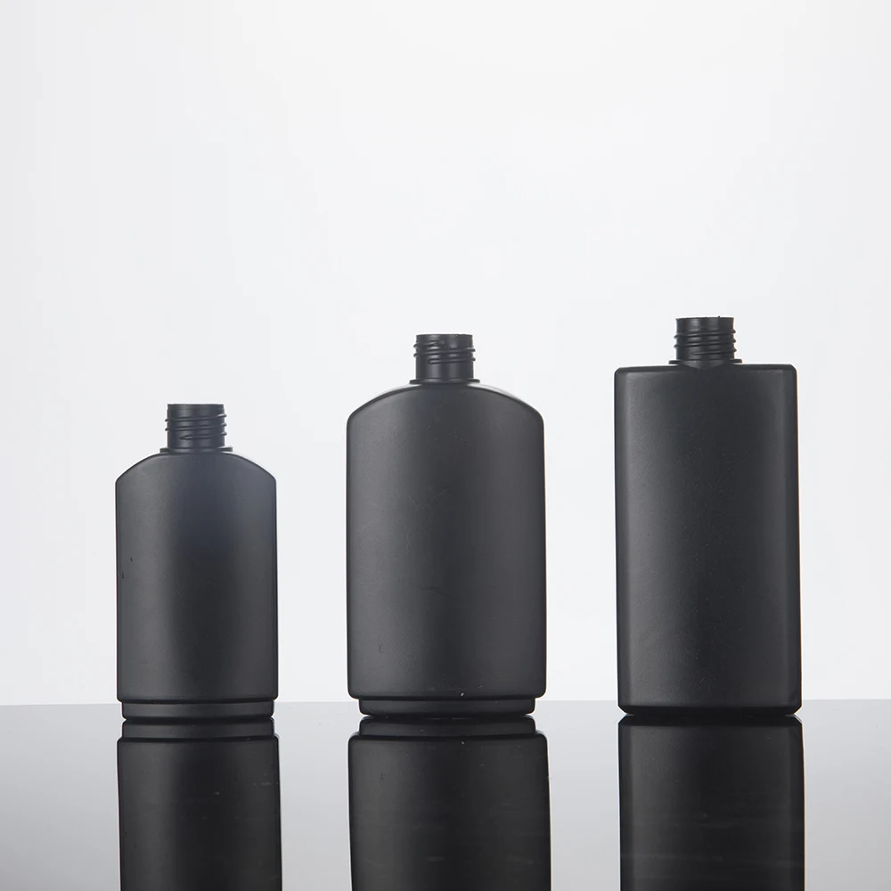 Squeeze Twist Cap Bottles 60ml 120ml Black Hdpe Square Flat Bottle With ...